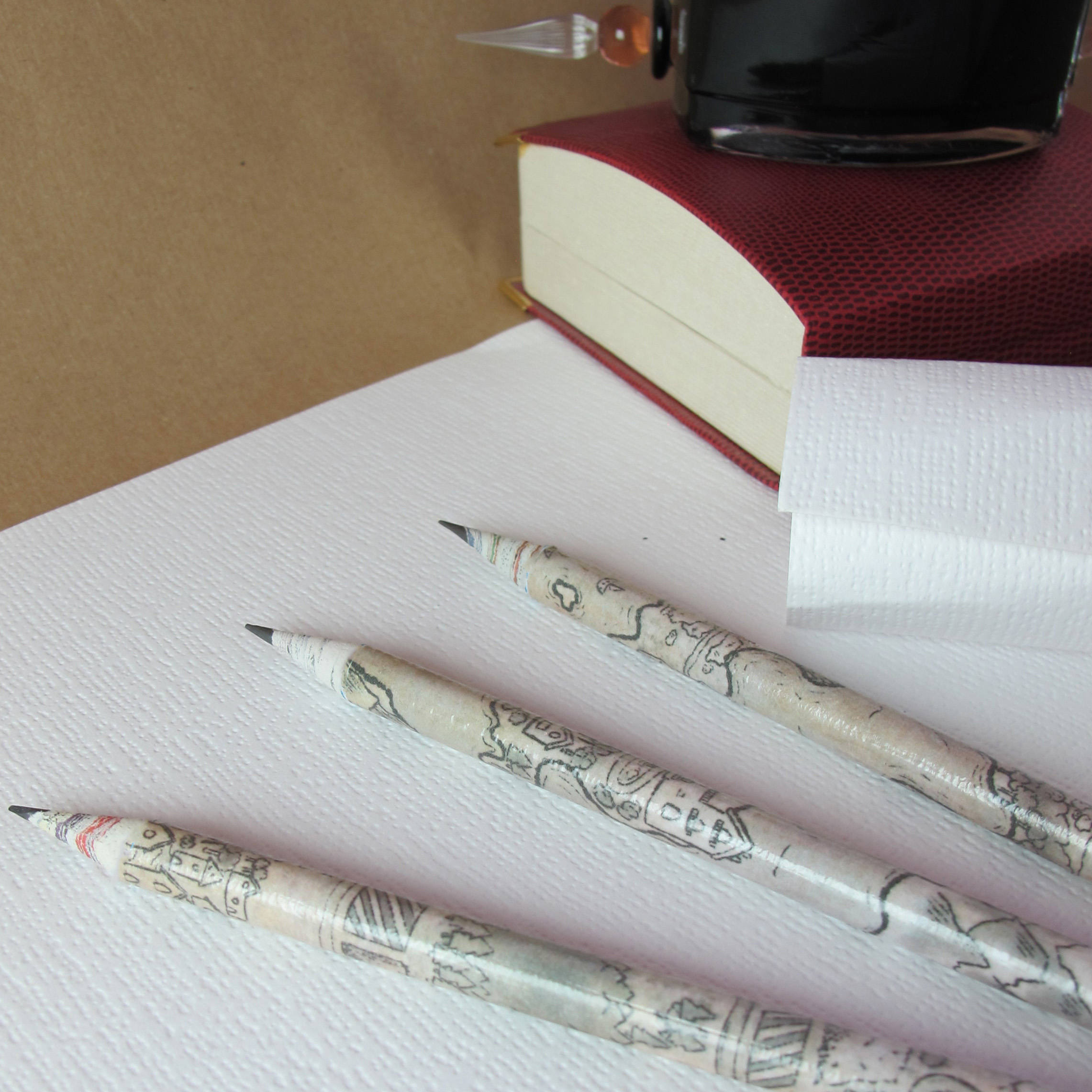 Set of THREE Fantasy Map Themed Pencils - Etsy UK