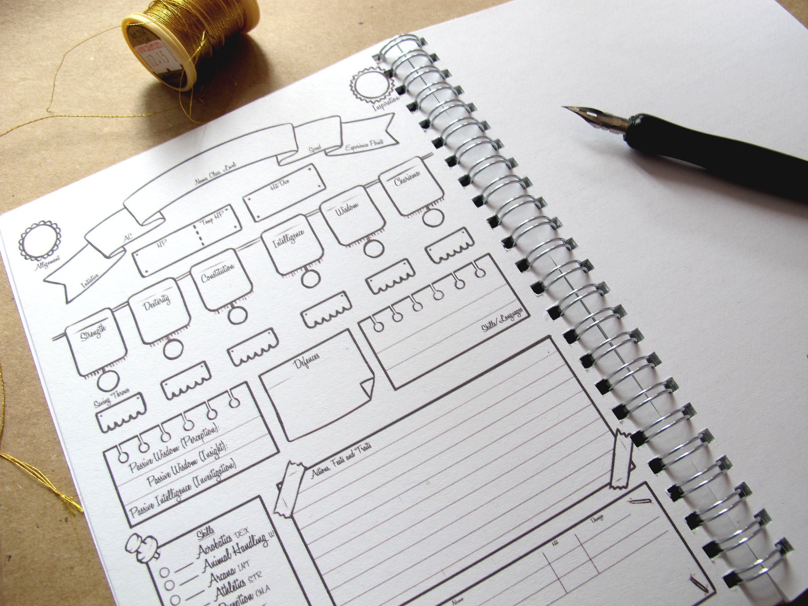 TTRPG 5e Character Sheet Book, Ring Bound on Recycled Paper - Etsy UK