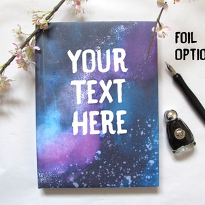 Custom Text Galaxy Sketchbook With Optional Foil Finish - Etsy UK