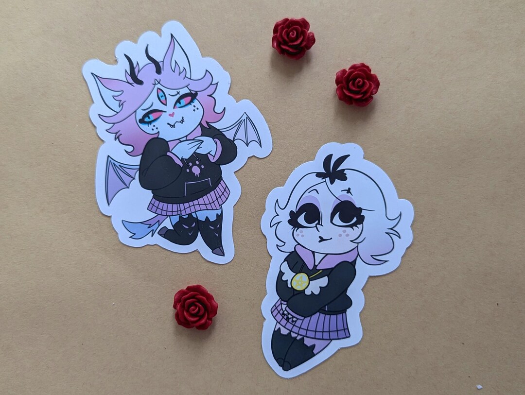 Emberlynn Human and Demon Vinyl Sticker Set Helluva Boss Weabooboo - Etsy