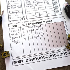 TTRPG Initiative/battle Tracker Sheet - Etsy