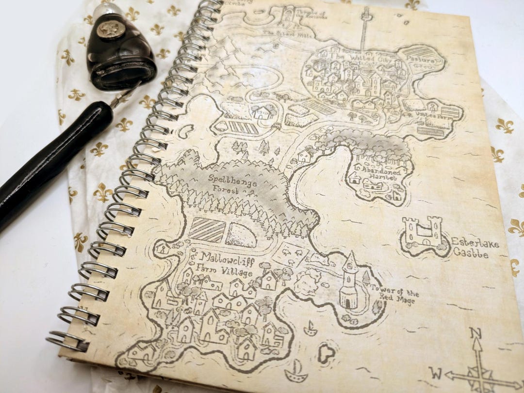 Fantasy Map Note Book With Dotted, Lined or Blank Paper - Etsy