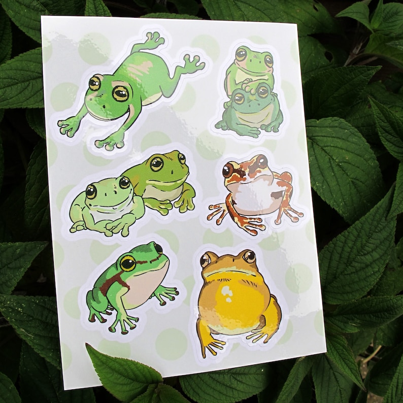 Cute Frog Sticker Sheet | Etsy