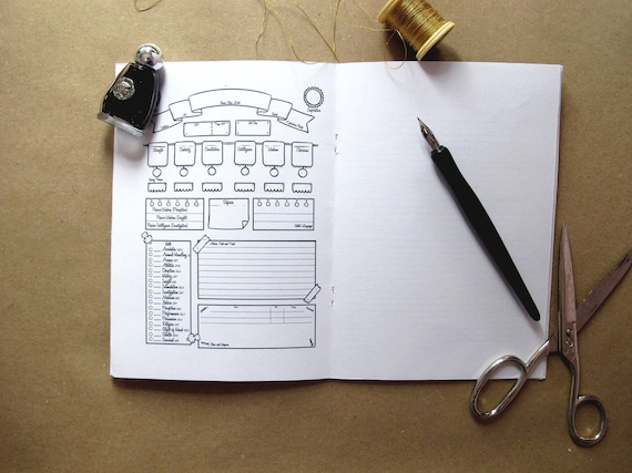 TTRPG 5e Character Sheet Book on Recycled Paper - Etsy