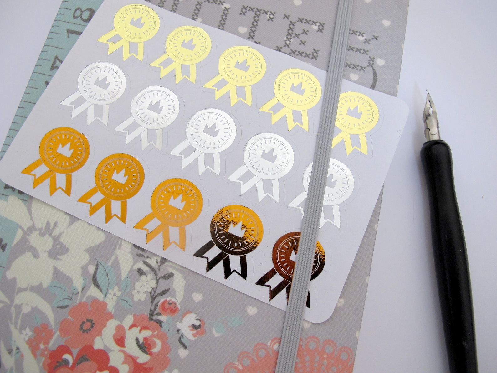 Foiled Medal Stickers in Gold Silver and Bronze | Etsy