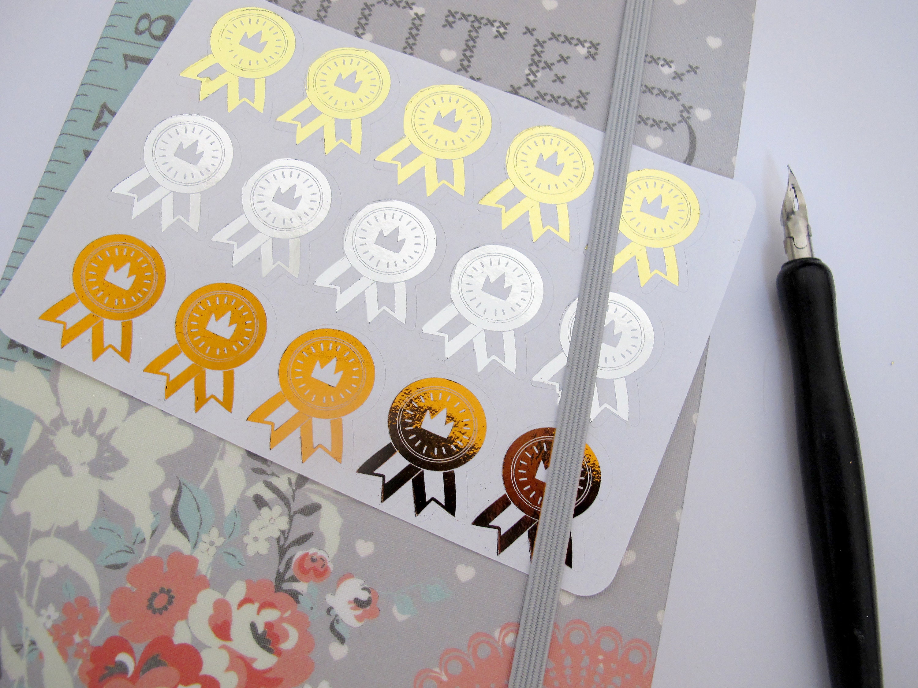 Foiled Medal Stickers in Gold, Silver and Bronze - Etsy UK