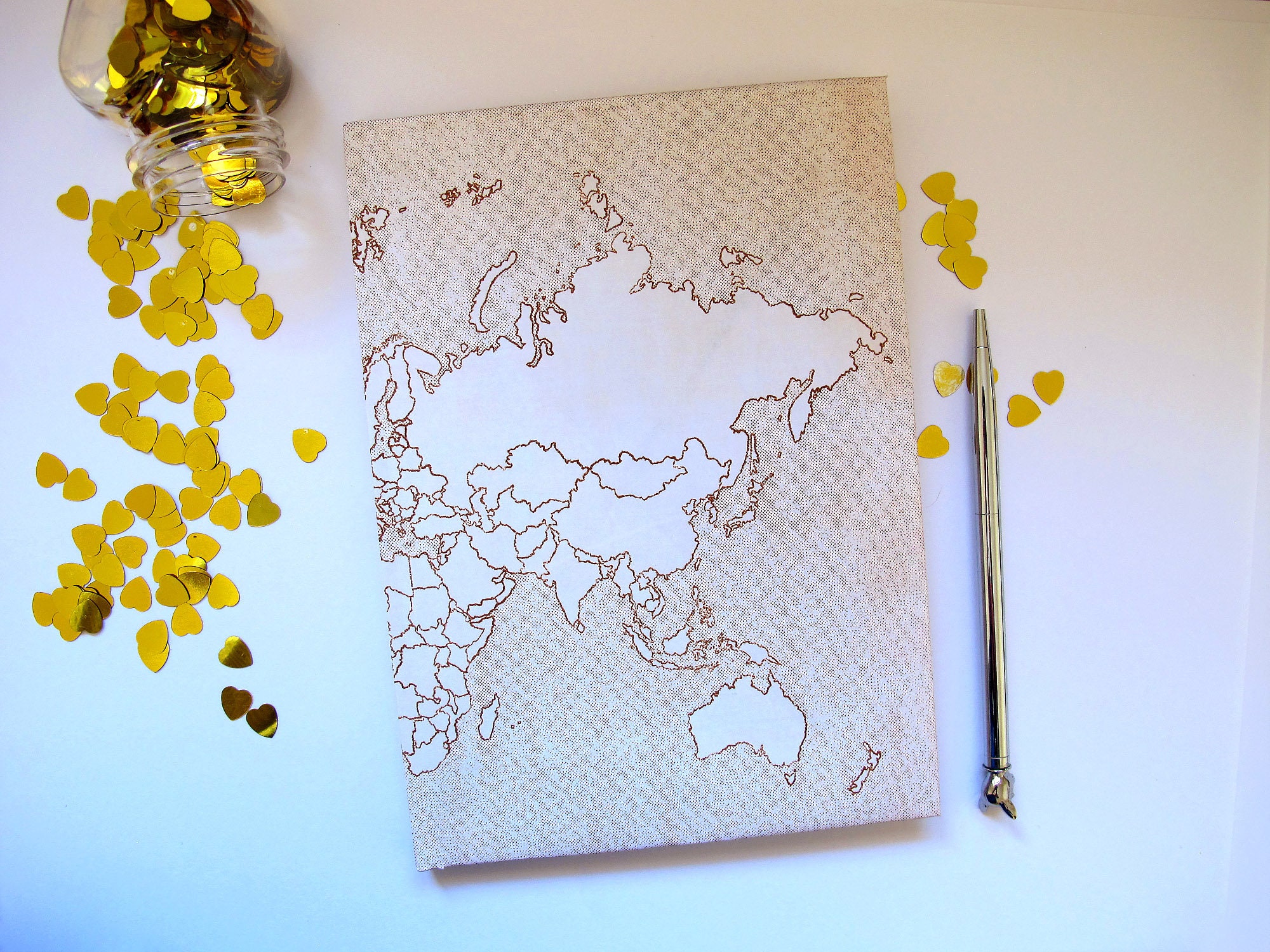 Writable World Map Travel Notebook - Etsy