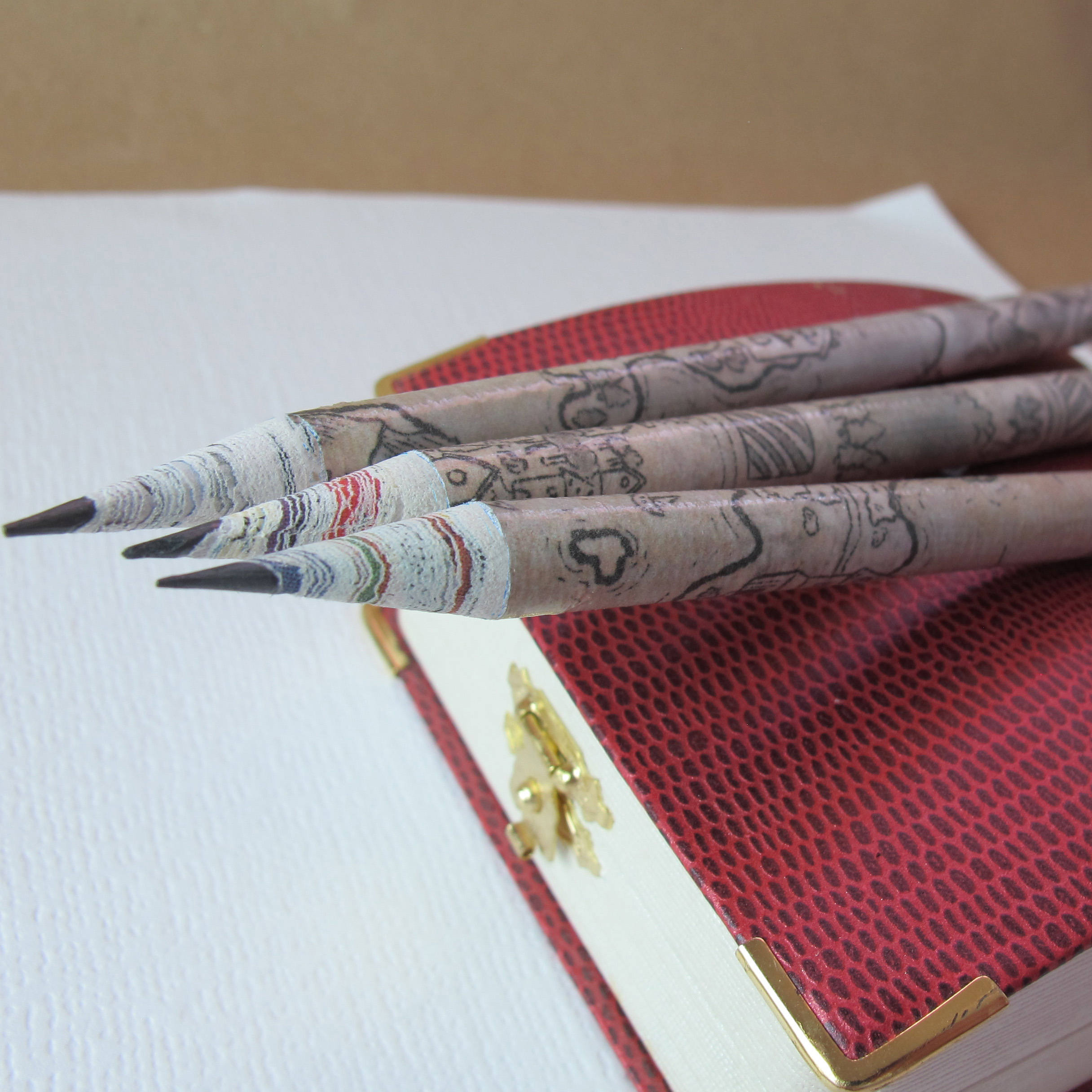 Set of THREE Fantasy Map Themed Pencils - Etsy UK