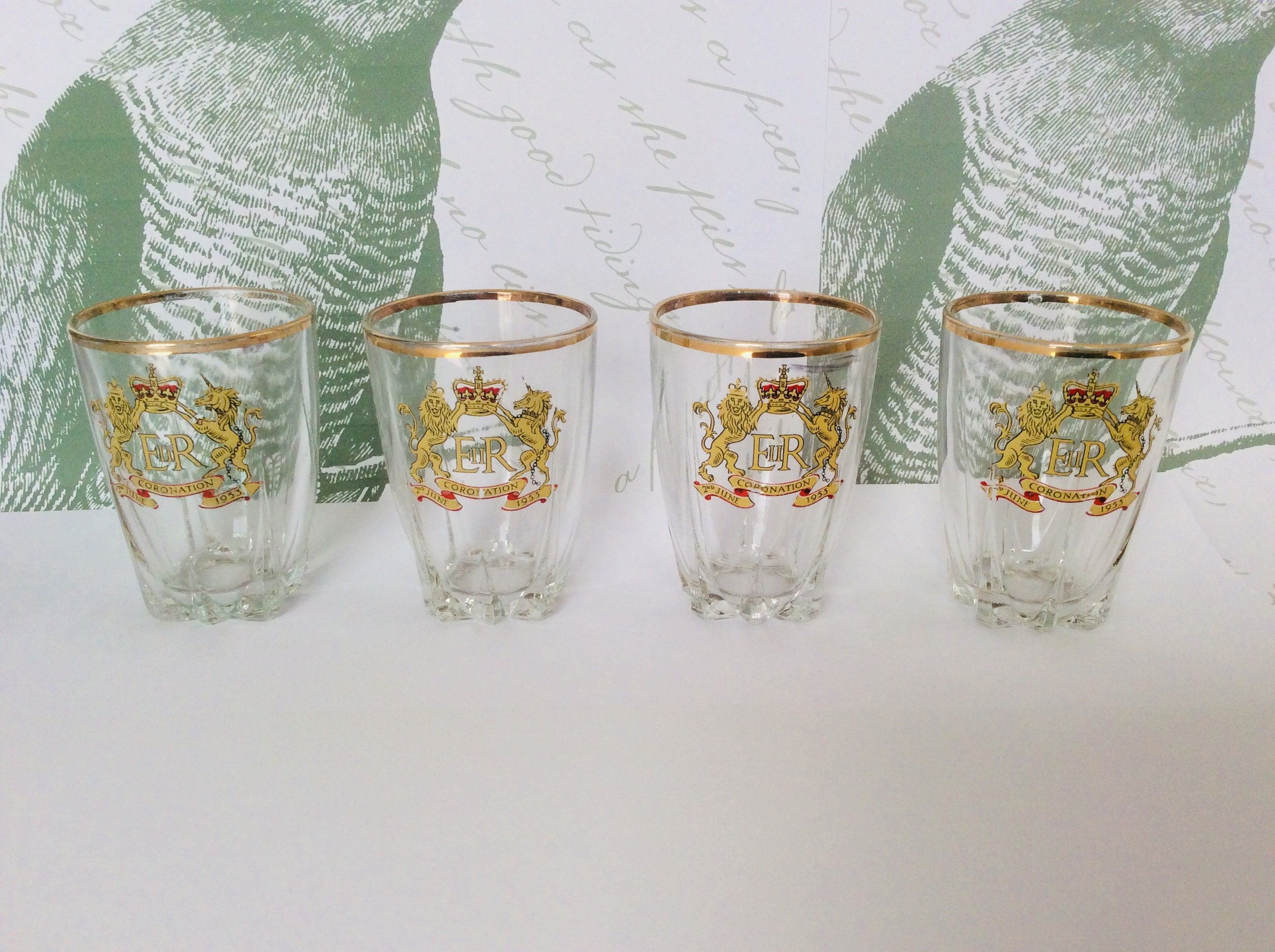 Queen Elizabeth II 1953 Coronation Shot Glasses. Vintage Coronation ...