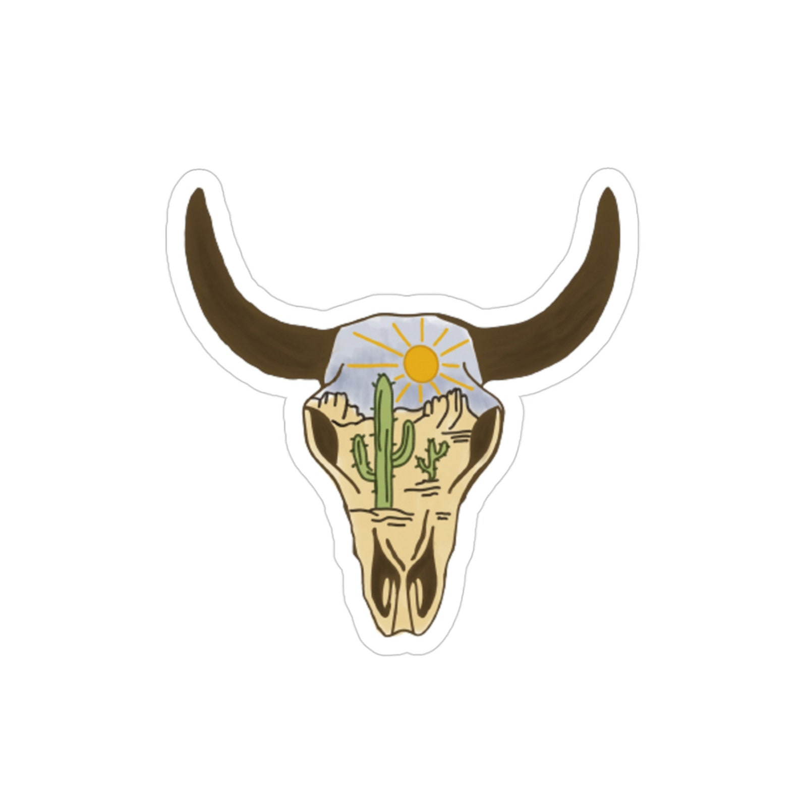 Cow Skull Transparent Outdoor Stickers, Die-cut, 1pcs - Etsy