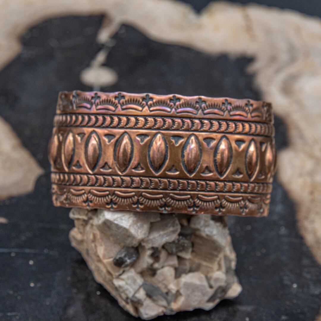 Native American Copper Repoussé Bracelet by Harold Joe (navajo - Diné ...