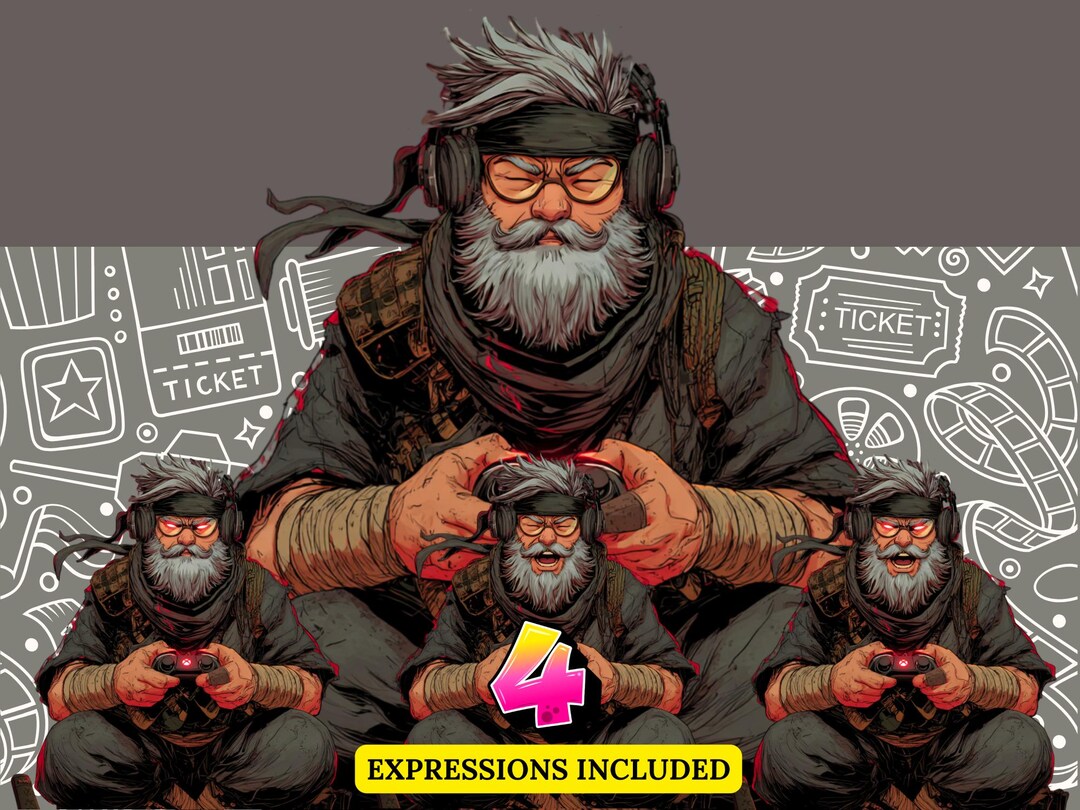 Ragnar Pngtuber Gray Beard Avatar, Rugged Gamer, Youtube Streaming ...