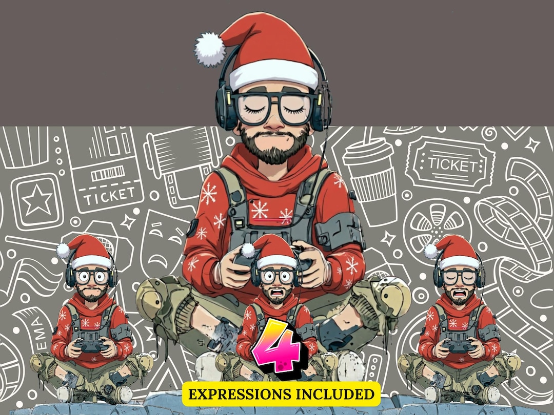 Christmas Tactical Pngtuber Avatar (4 States) for Pngtuber Plus ...