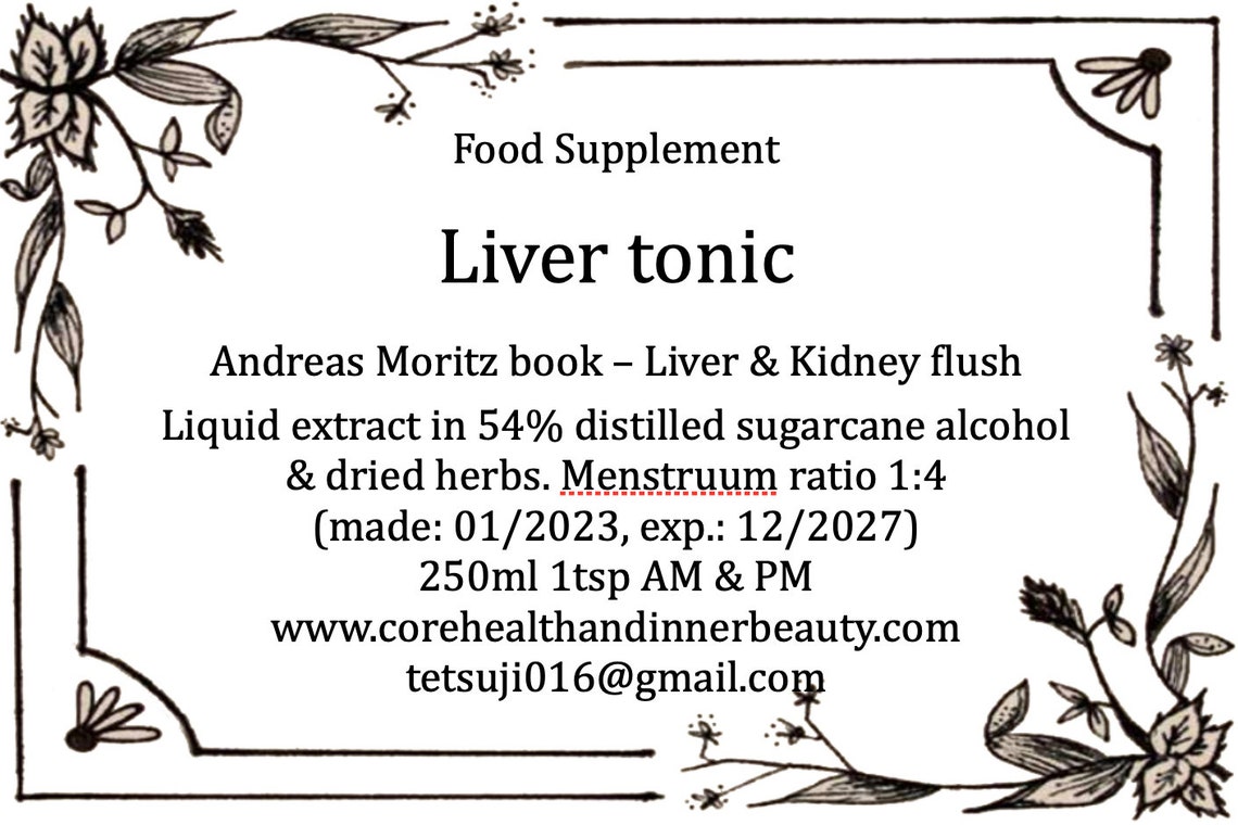 Liver Tonic - Andreas Moritz (liver & Gallbladder Flush) - Etsy