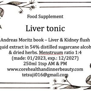 Liver Tonic - Andreas Moritz (liver & Gallbladder Flush) - Etsy