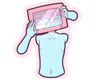 Tv Head Sticker - Etsy