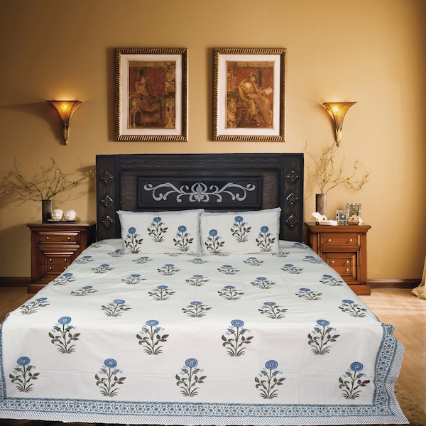 Block Print Bed Sheet - Etsy