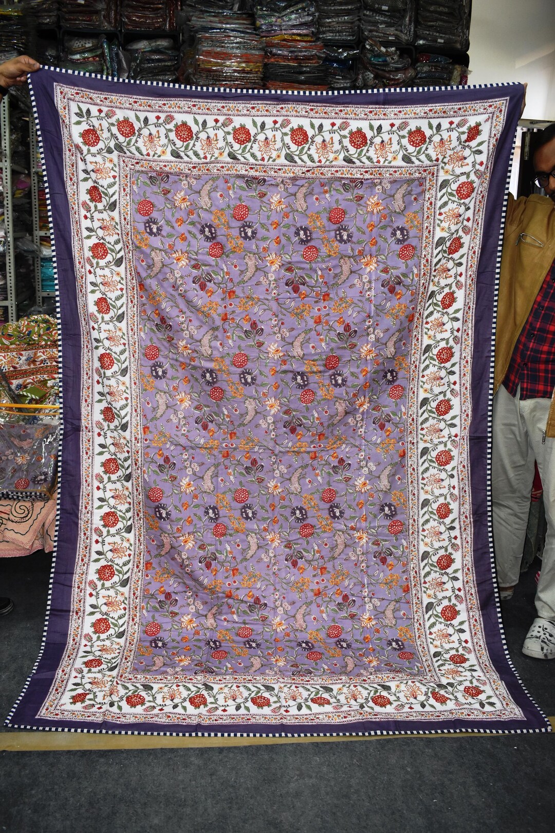 Boho Indian Dohar, Handmade Anokhi Blanket, Vintage Style Quilted Throw ...