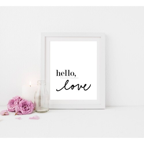 Hello Love Print Love Quote Wall Art Printable Digital | Etsy