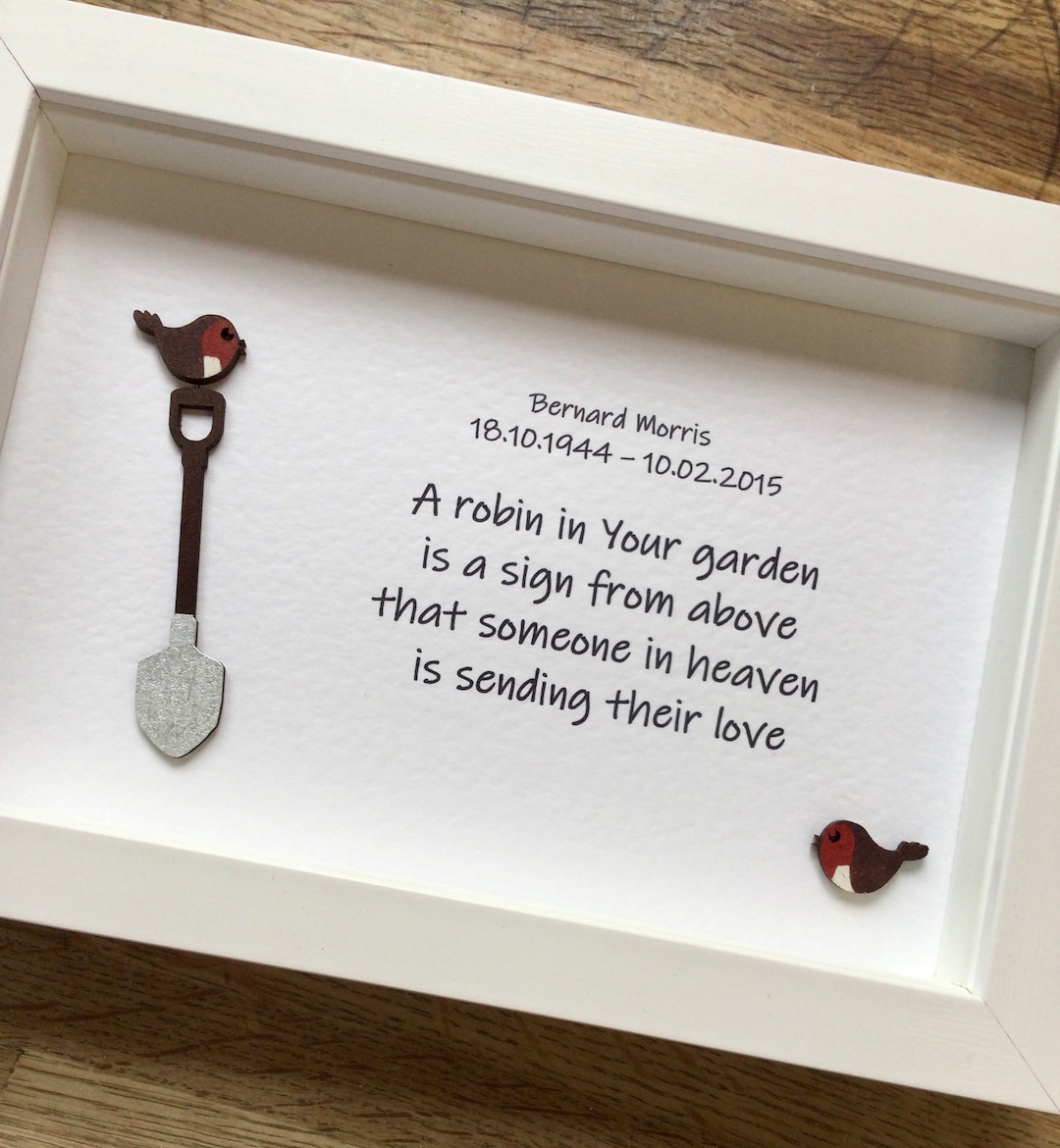 Robin Gifts Personalised 26cm Framed 3D Art Print Remembrance Memorial ...