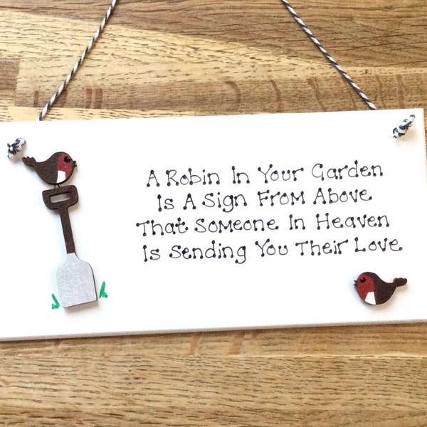 Robin Memorial Plaque Personalised - Etsy UK