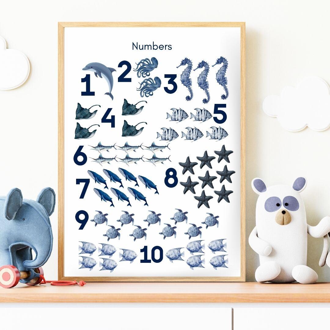 Sea Creature Numbers Educational Chart | Fun & Engaging Learning Print ...