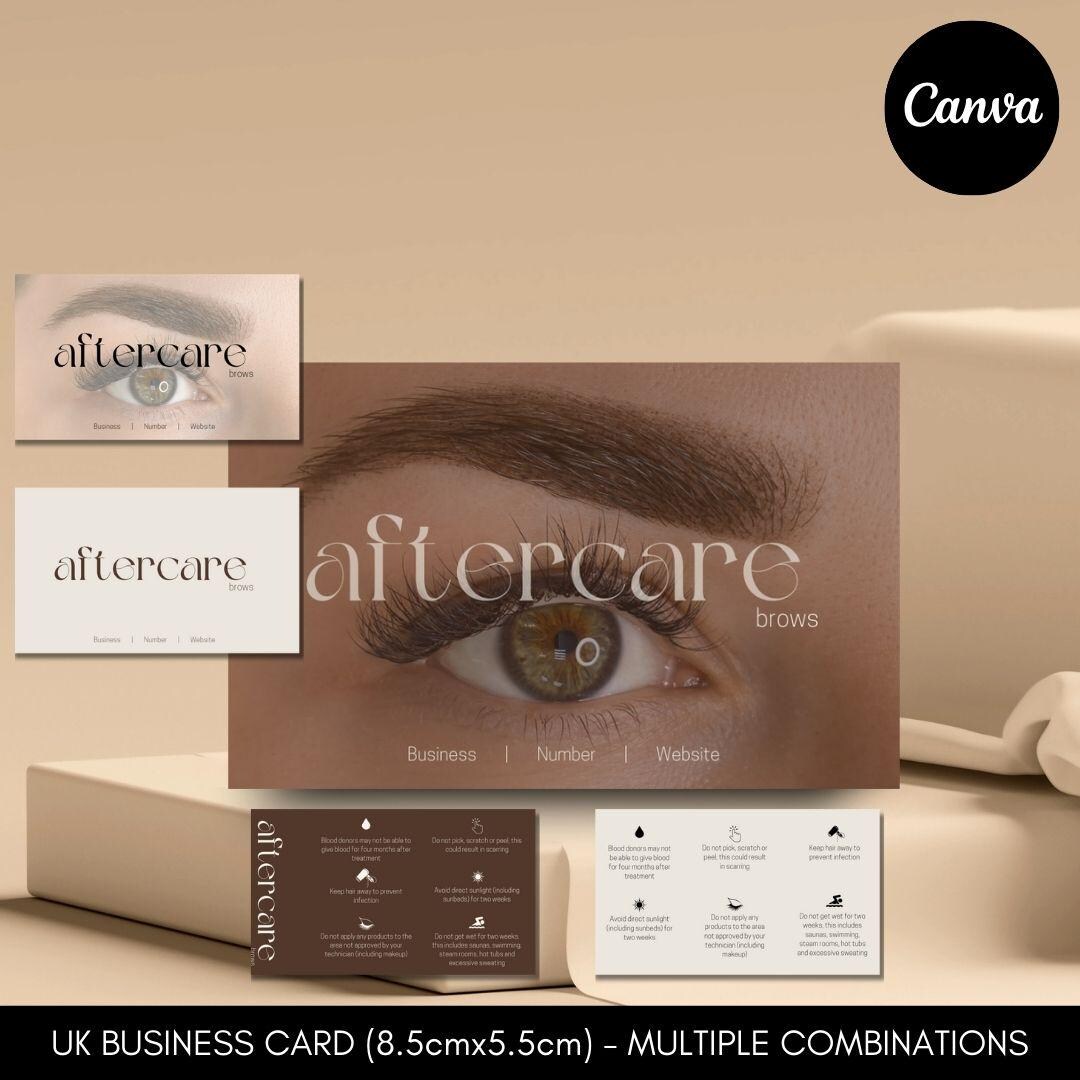 PMU Brow Aftercare Card Template | Elegant & Customisable | UK Business ...