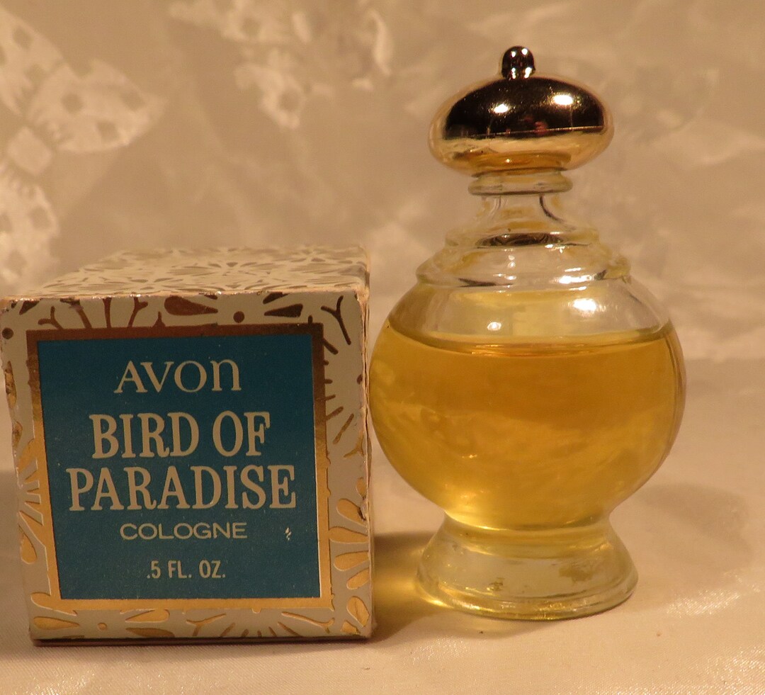 Avon Bird of Paradise Cologne .5 Oz. Bottle Dab on Gold Foil Box ...
