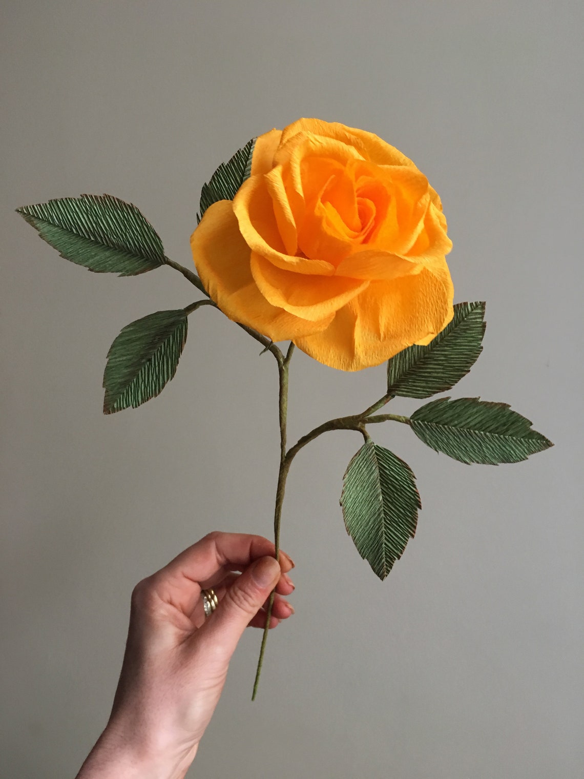 Wrapped Single Stem Paper Flower Rose - Etsy