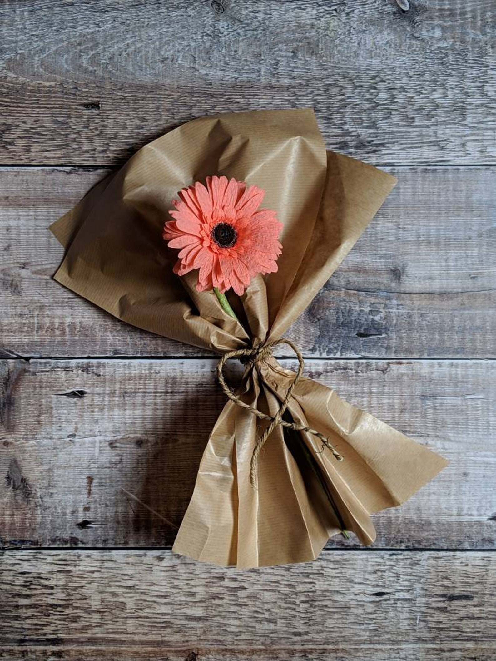 Wrapped Single Stem Paper Gerbera Daisy - Etsy