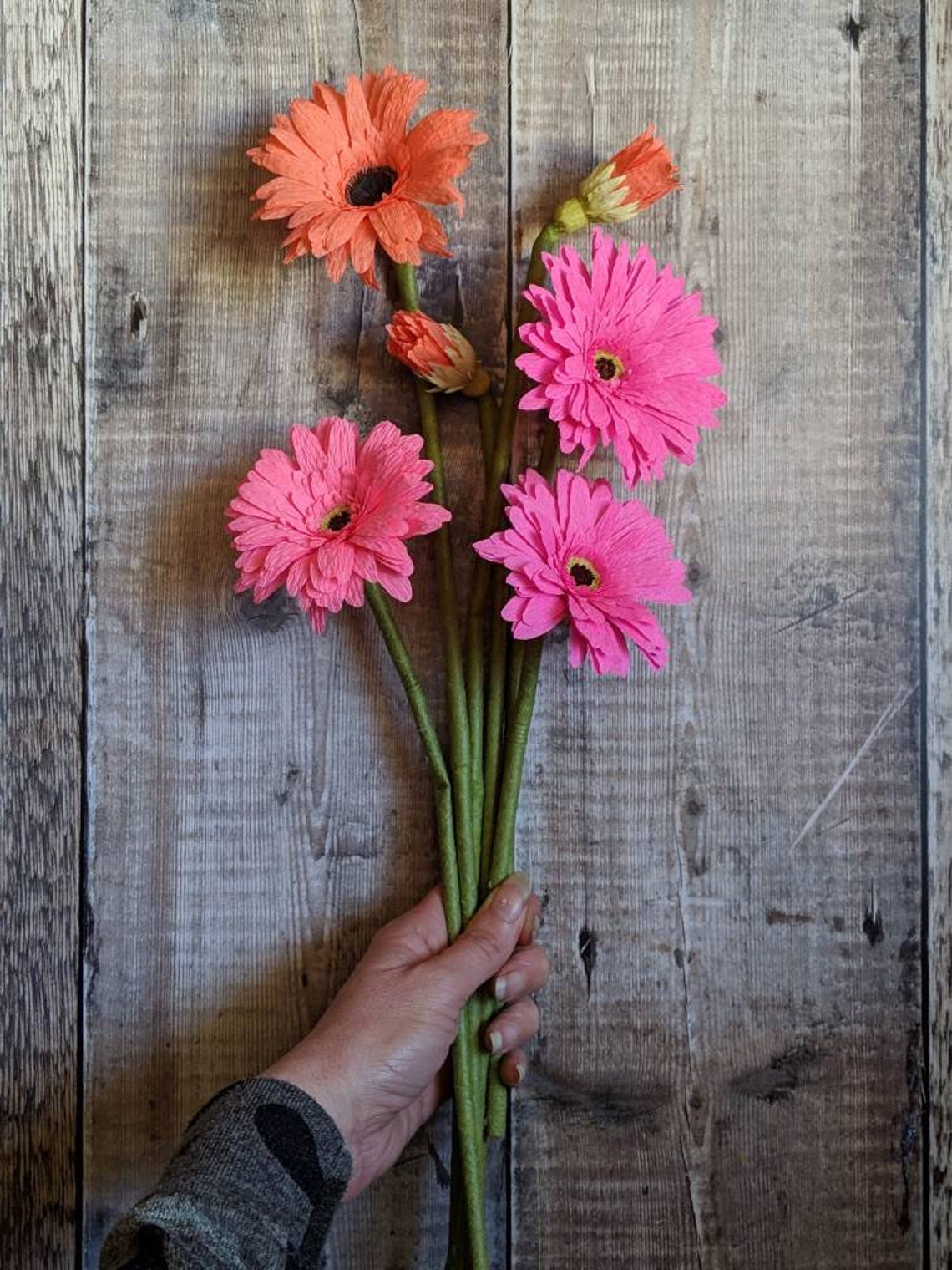 Wrapped Single Stem Paper Gerbera Daisy - Etsy