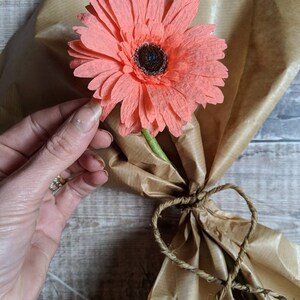 Wrapped Single Stem Paper Gerbera Daisy - Etsy
