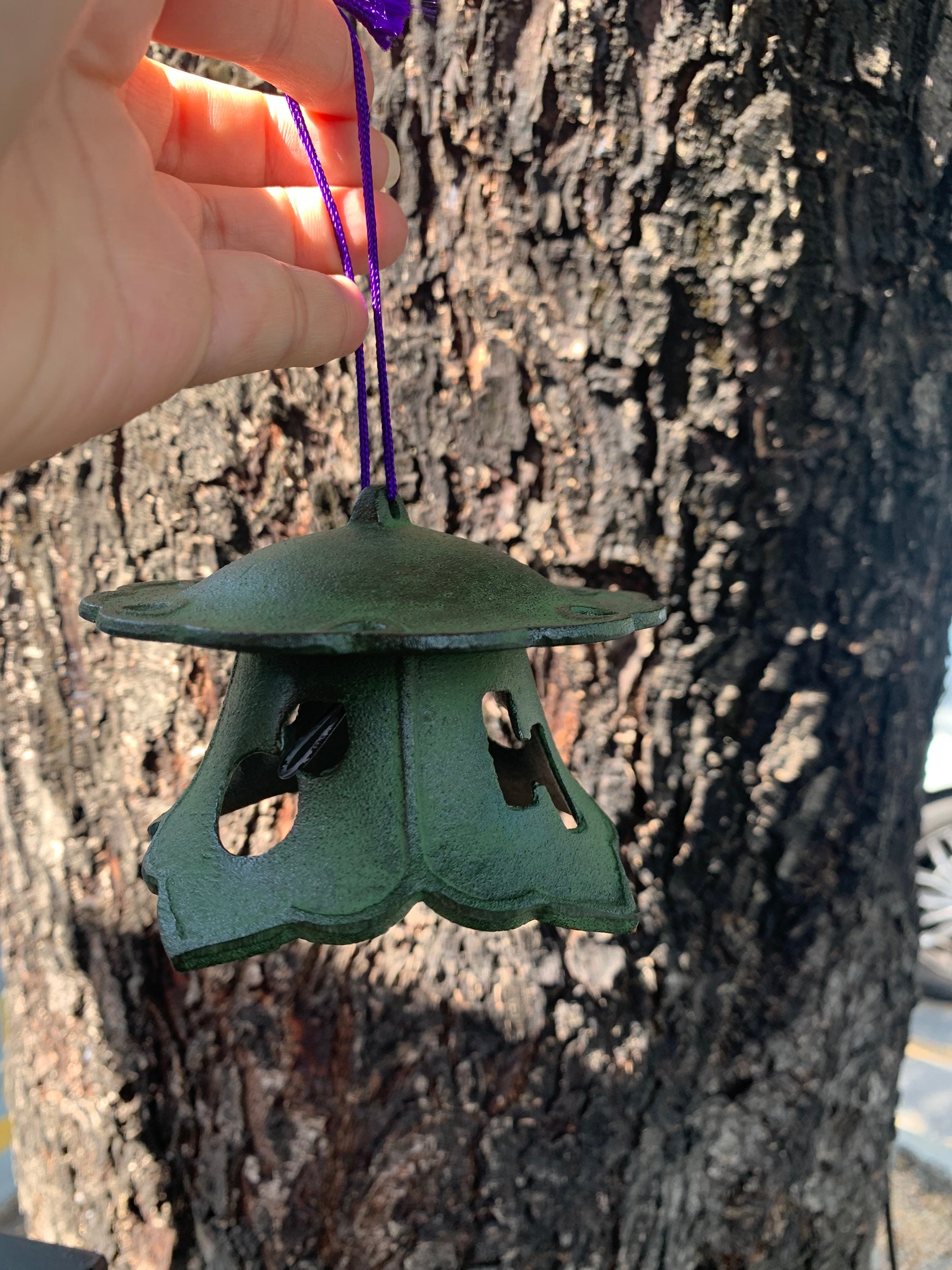 Vintage Japanese Cast Iron Temple Form Wind Chime Hanging Bell - Etsy