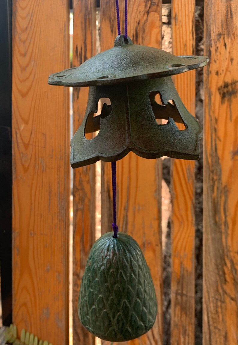 Vintage Japanese Cast Iron Temple Form Wind Chime Hanging Bell - Etsy