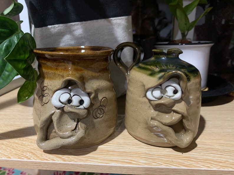 Ugly Pottery Vase and Mug Decorative Ugly Face Mug Wales Set of Two - Etsy