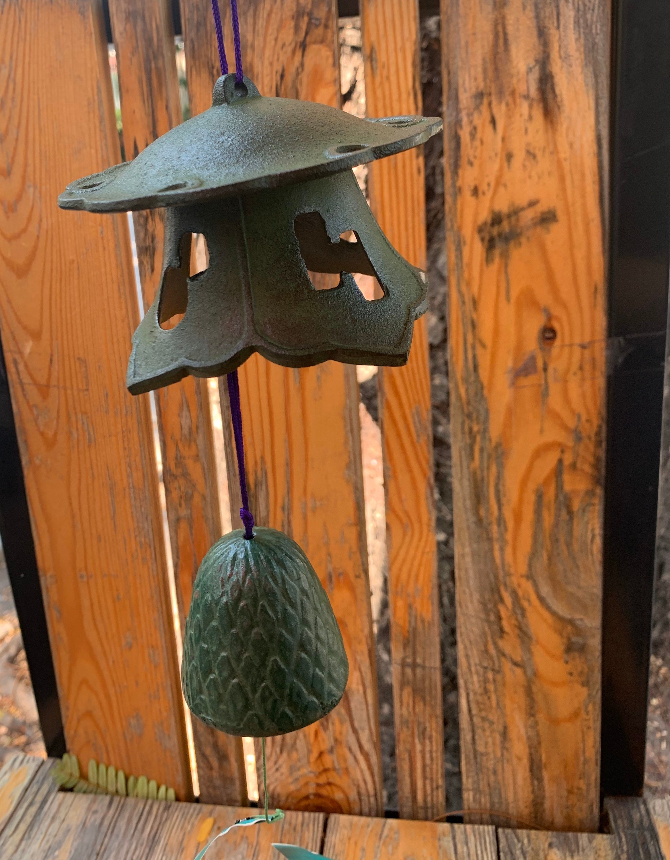 Vintage Japanese Cast Iron Temple Form Wind Chime Hanging Bell - Etsy