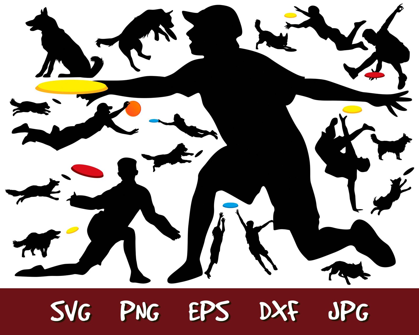 Frisbee SVG Jumping Frisbee Dog Clipart Vector Clip Art | Etsy