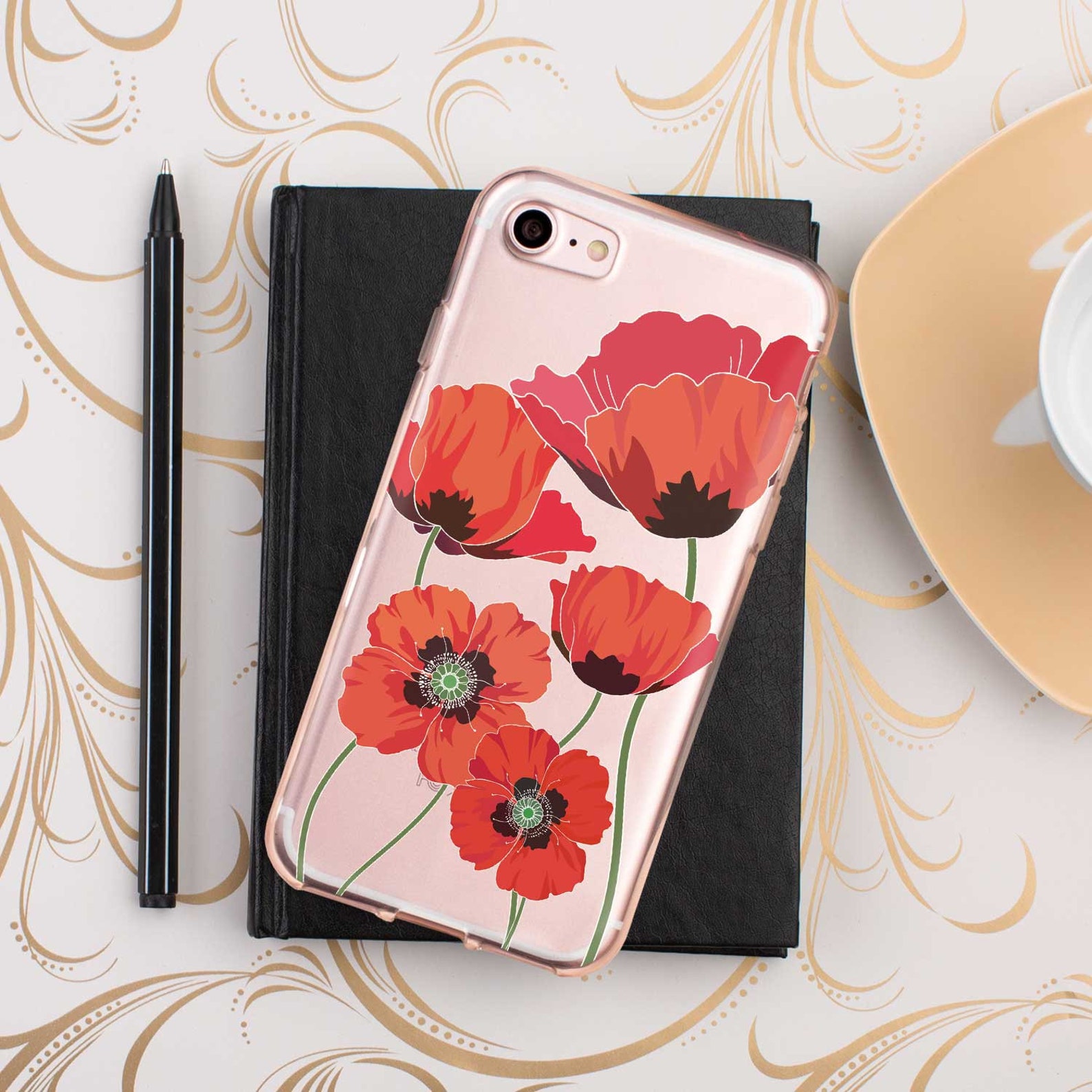Poppy Flowers Iphone X Case Big Flowers Iphone 8 Case Floral - Etsy UK