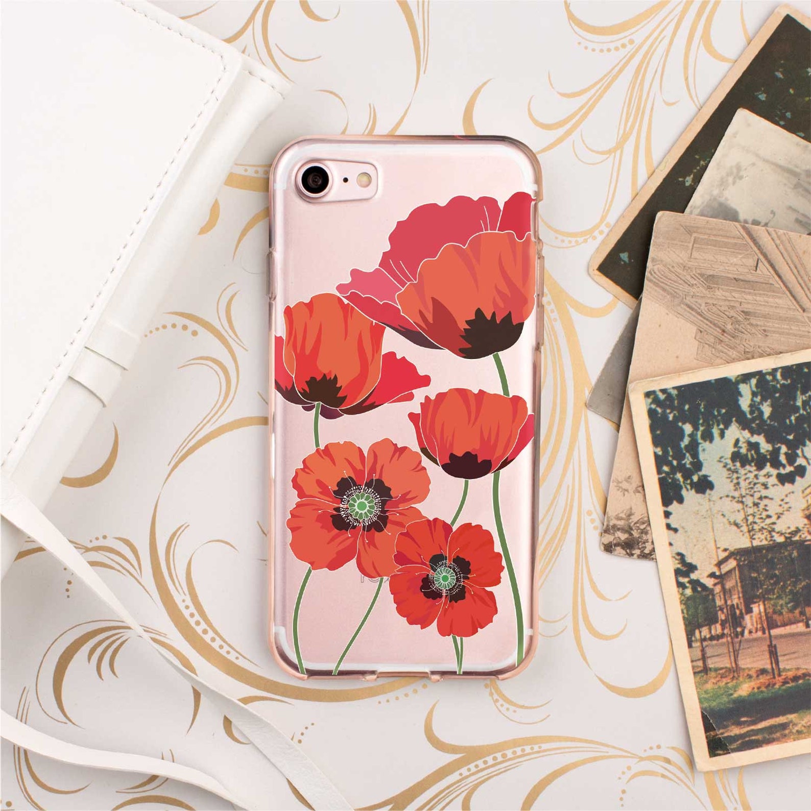 Poppy Flowers Iphone X Case Big Flowers Iphone 8 Case Floral - Etsy UK