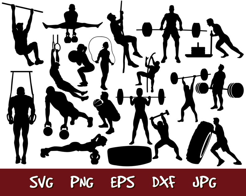 Sports Clipart Set Athletic Clipart SVG 3 Styles Digital - Etsy