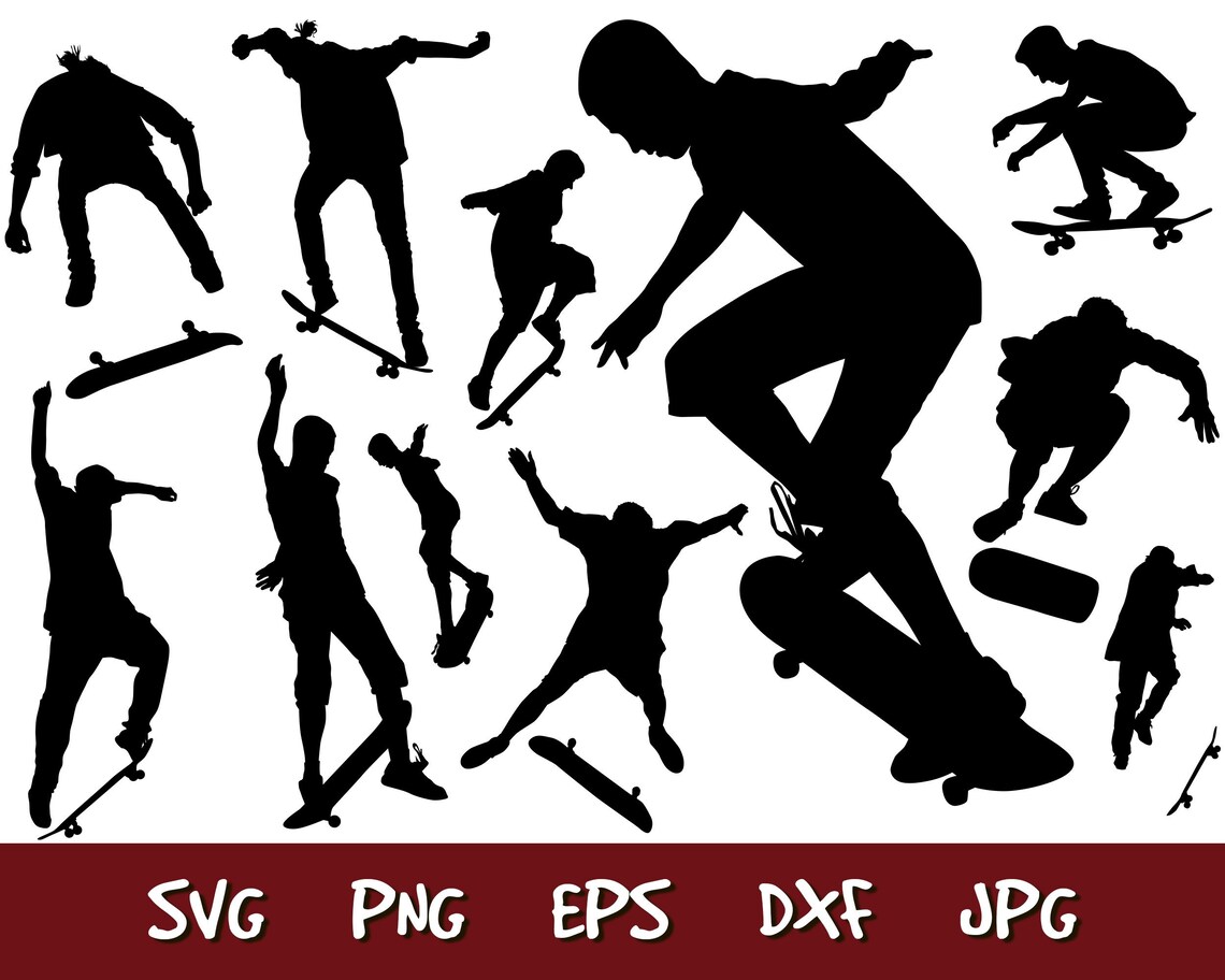Skateboarding SVG Skateboard SVG Skateboarding Clipart Cut | Etsy