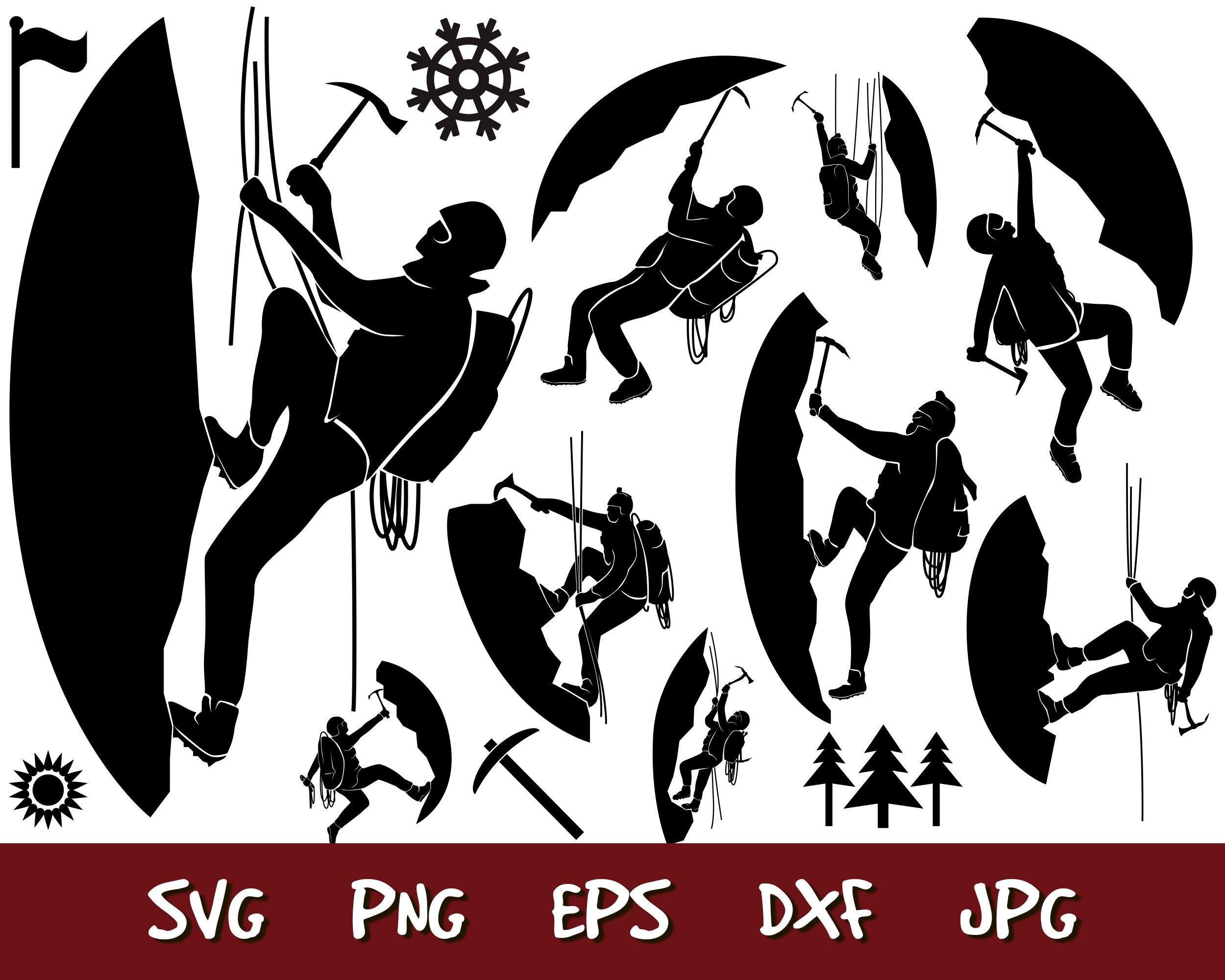 CLIMBER Mountain Climbing svg Climbing svg Mountaineer svg | Etsy