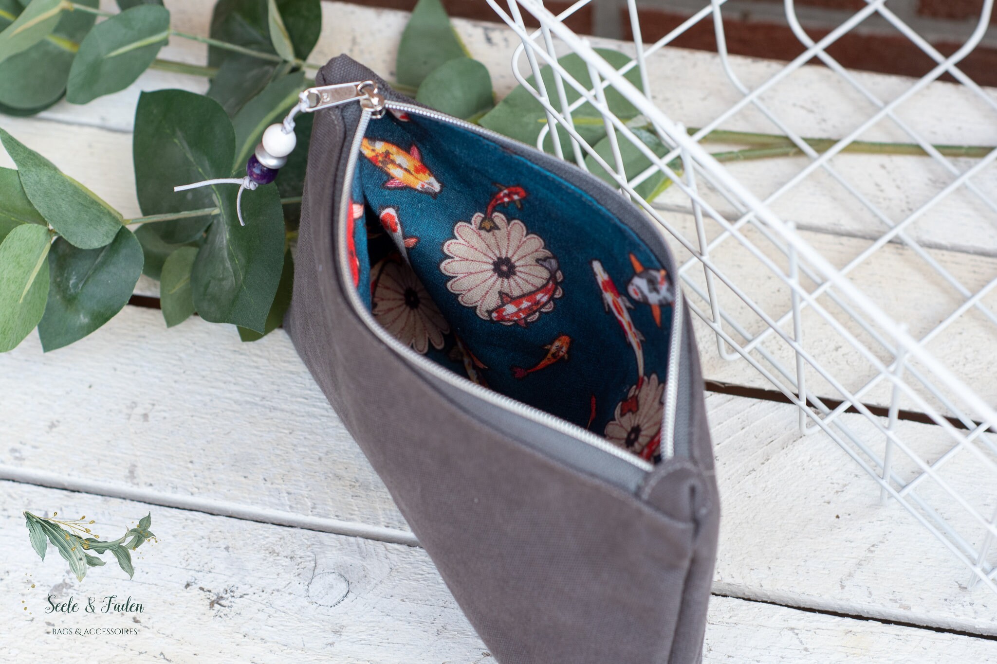 Cila Cosmetic Bag S Koi / Purple Grey Grape & Blue - Etsy UK