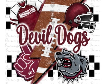 Devil Dogs Preppy Mascot Png Digital Download Crimson Red Black White ...