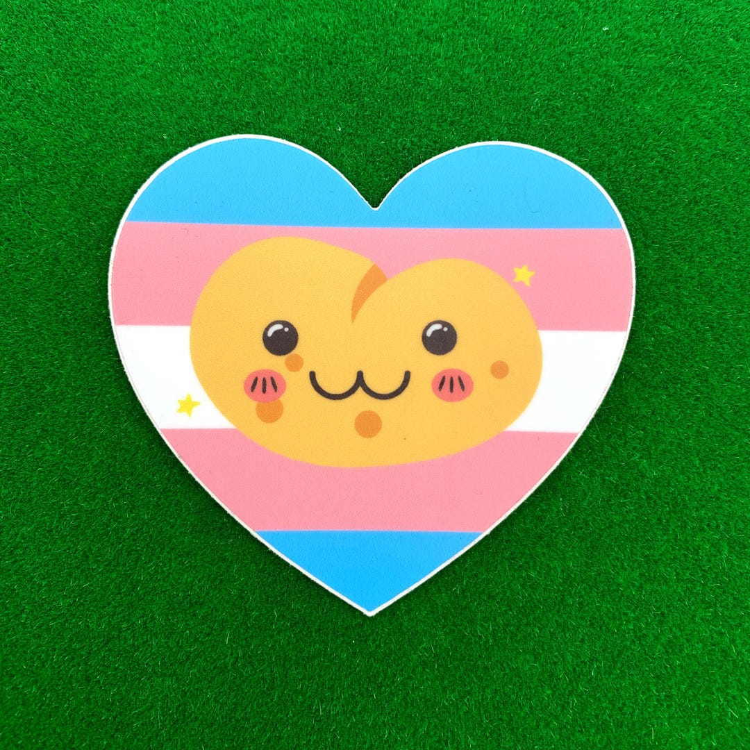 Trans Pride Potato Sticker, Cute Transgender Sticker, Trans Vinyl Decal ...