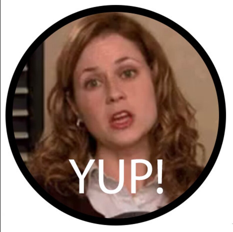 Pam Yup STICKER 1.5 diameter The Office | Etsy