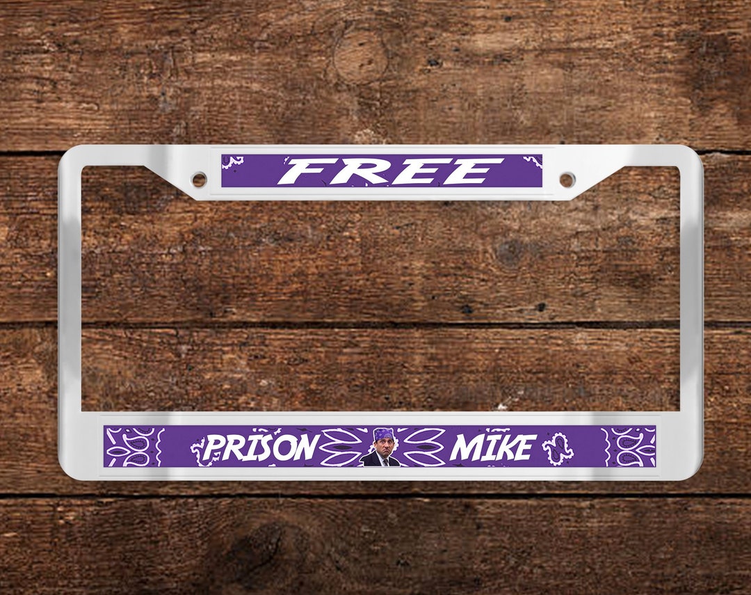 Free Prison Mike - Chrome License Plate Frame (the Office-themed) - Etsy