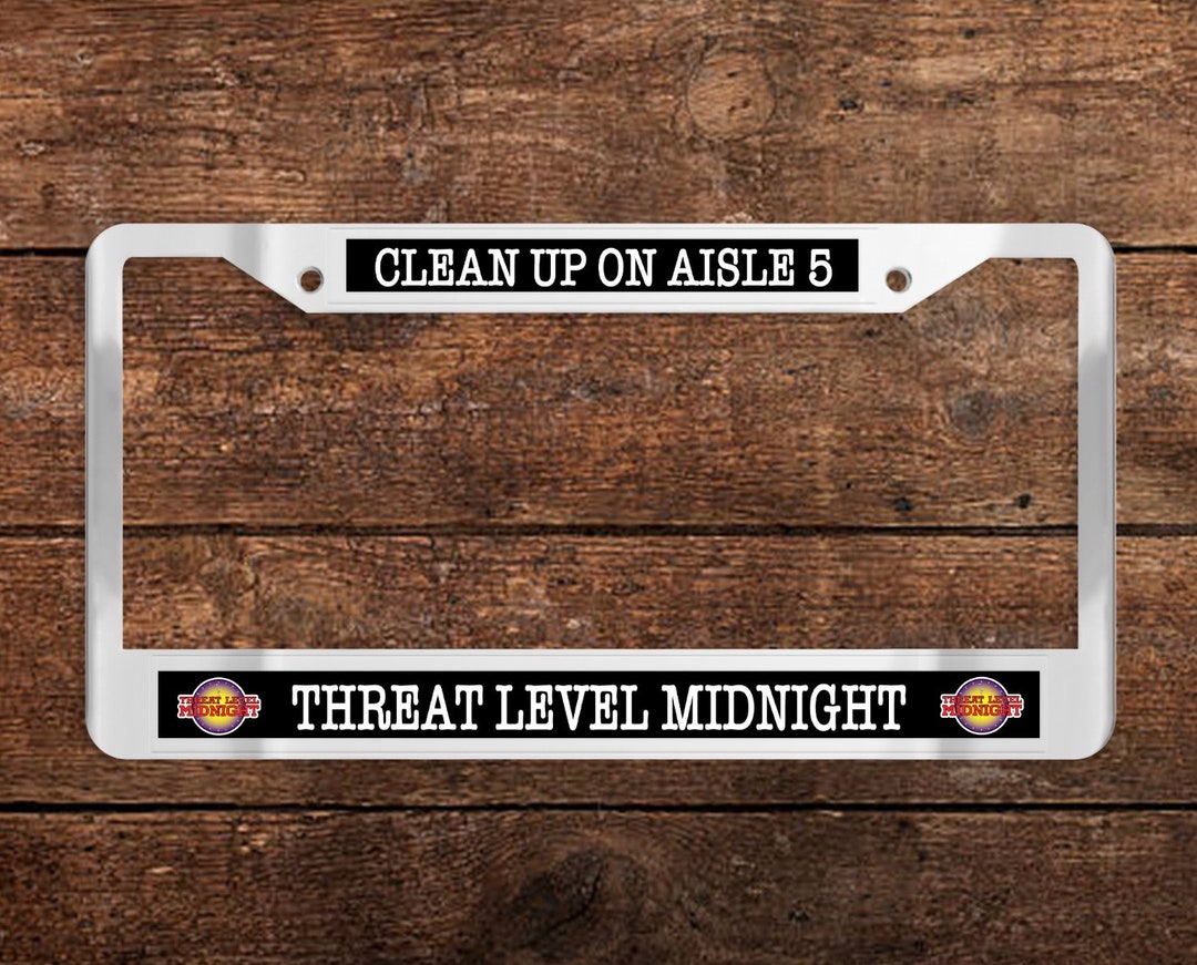 Threat Level Midnight - Chrome OR Matte Black - License Plate Frame ...