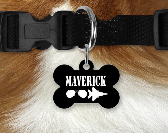 Maverick Pet Tag top Gun-themedbone-shaped - Etsy