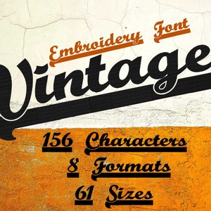 Vintage Embroidery Font, Retro Fonts, Old School Embroidery Font ...